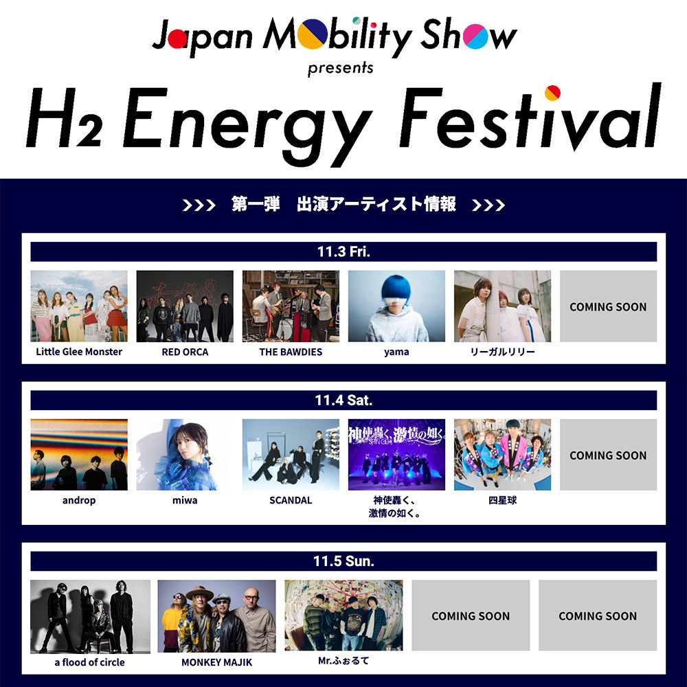 2023年11月 4日（土）東京都 東京ビッグサイト『H2 Energy Festival』出演決定☆ | 四星球 オフィシャルWebサイト